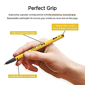 MONAMI BP 153 Retractable Ballpoint Pen, Medium Point (1.0mm), Black, 12-Count