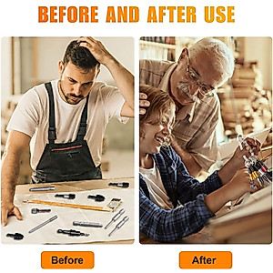 Linkstyle 12PCS 1/4 Inch Hex Shank Screwdriver Bits Holder Extension Bar Keychain Screw Adapter Drill Fast Change Portable Hand-held Bit Holder for Electric Screwdrivers and Drill Bit (6 Colors)