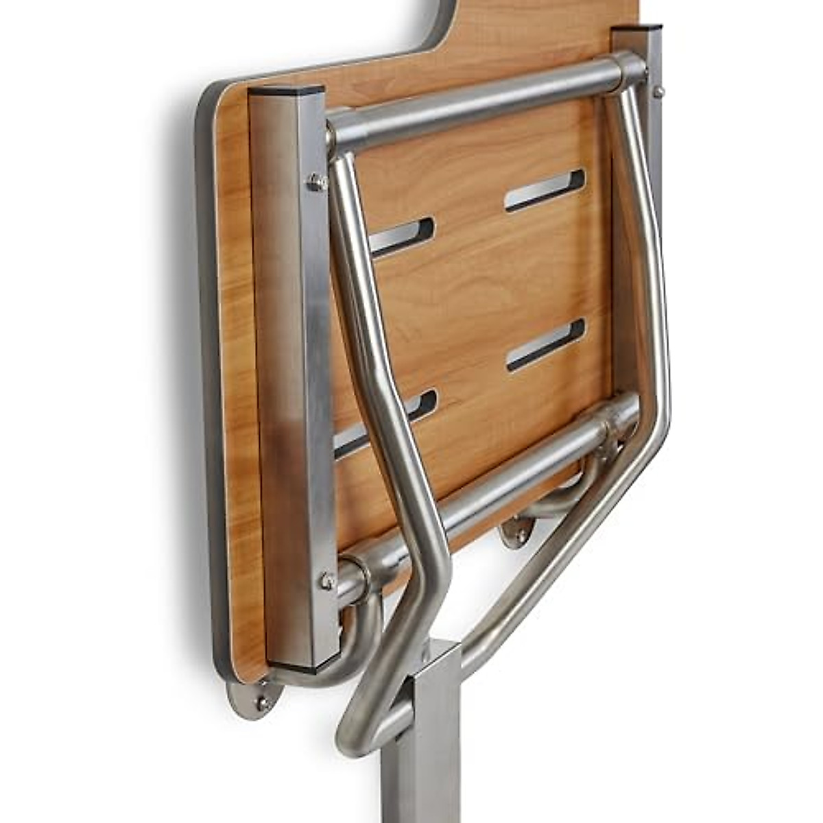 Seachrome 32" x 22.5” Teak Reversible Folding Transfer Tub/Shower Seat, ADA Compliant