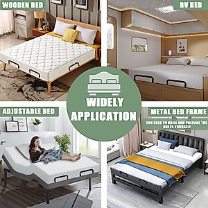 4 Pcs Mattress Slide Stopper, Metal Mattress Retainer Bar for Adjustable Beds, Mattress Holder in Place to Keep Mattress from Sliding, Metal Mattress Stabilizers for Wooden Bed Frame