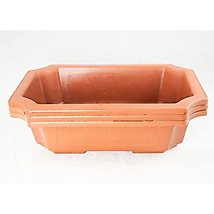 3 Pcs Used Rectangular Plastic Bonsai / Succulent Pots - 11.25"x 7.75"x 2.75"