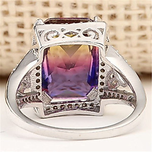 preeyanan Noble 925 Silver Filled Purple Topaz Ametrine Wedding Gemstone Rings Engagement (6)