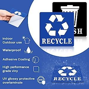 Sukh Recycle Sticker for Trash Can - Recycle Sign Decals self Adhesive Garbage Recycling Stickers Trash Bin Label Reuse Recycle Vinyl for Kitchen Home Essentials,Home,Hotel (20PCS Recycle Sticker)