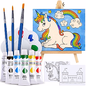 J MARK Kids Painting Set - All Inclusive Acrylic Paint Set for Kids - Safe Painting Supplies