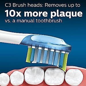 Philips Sonicare Genuine Replacement Toothbrush Heads Variety Pack, C3 Premium Plaque Control, G3 Premium Gum Care & W3 Premium White, 3 Brush Heads, White, HX9073/65
