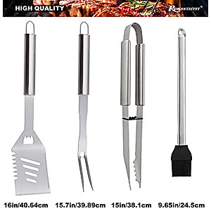 ROMANTICIST 20pc Heavy Duty BBQ Grill Tool Set in Case - The Very Best Grill Gift on Birthday Wedding - Professional BBQ Accessories Set for Outdoor Cooking Camping Grilling Smoking