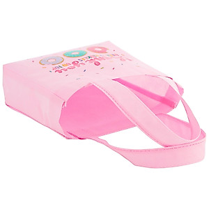 BLUE PANDA - 24 Pack Donut Goodie Bags - Pink Donut Theme Party Favor Totes for Girl's Birthday, Baby Shower, Special Event (6.5 x 7 x 2 In)