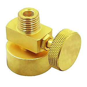 MCAMPAS Disposable Adjustable Pressure Propane Gas Regulator Valve,1LB Tank Connection Needle Valve x 1/4" NPT Male (Tapped M8 Female) Adapter Fitting