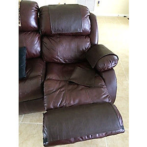 Living Room Furniture Headrest Cover Protector, SF-Chocolate Marine Vinyl Upholstery, size 14x30" for Gift for Dad, Rv Chair, Media Room Seat