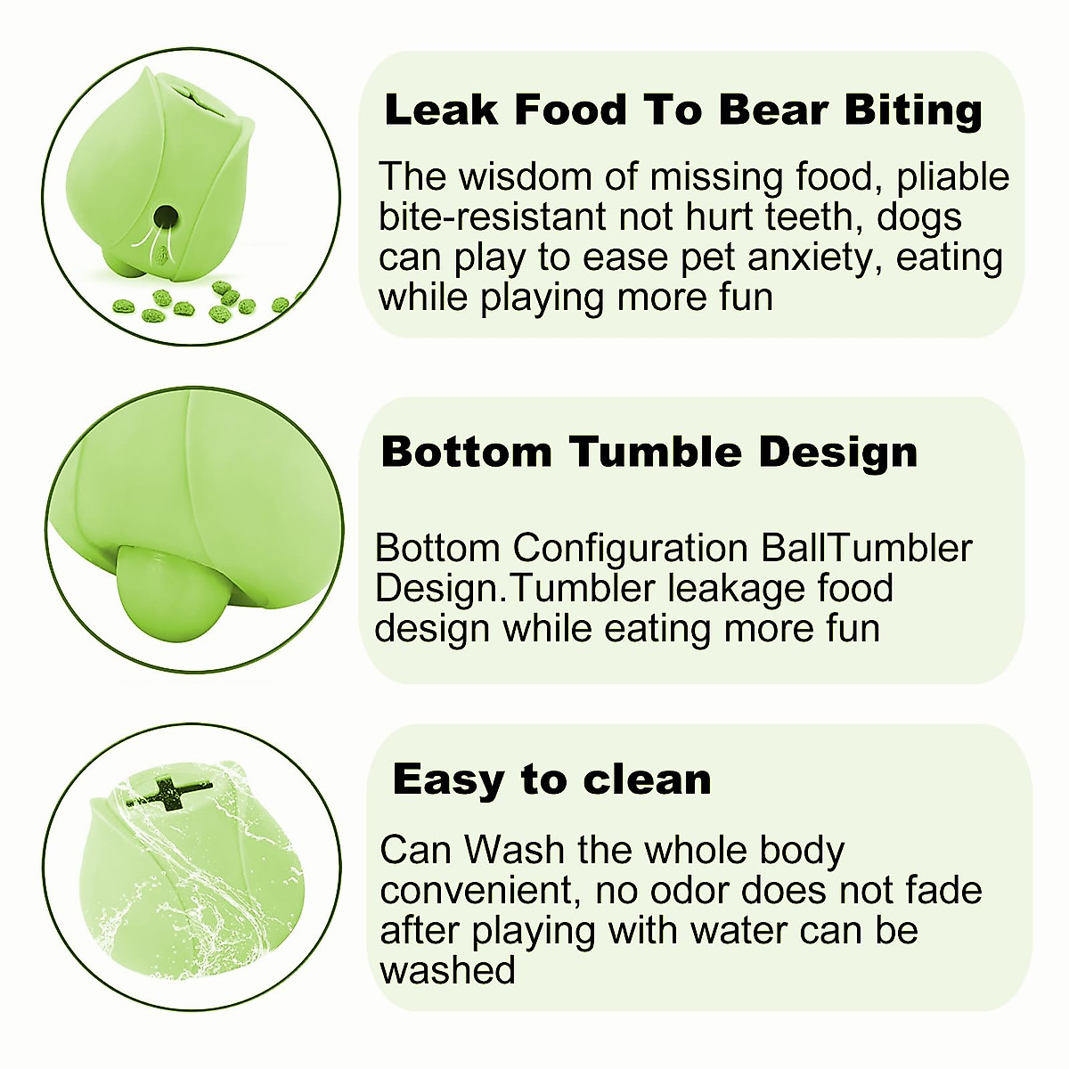 Dxmnoly Dog Treat Ball Food Dispensing Toys, Soft Rubber Chewers Treats Stuffable Dog Toys, Tumbler Leaking Ball Dog Toys for Teeth Cleaning and Food Leakage for Small Medium Large Dogs