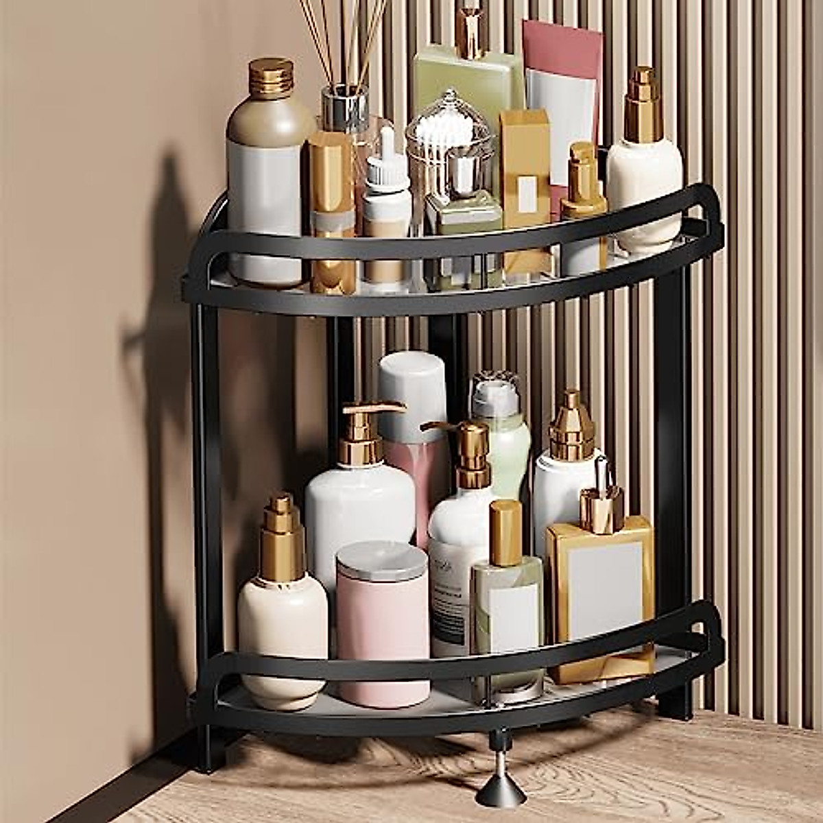 YIWANFW Under Sink Organizer and Storage, Corner Shelf Bathroom Counter Organizer, 2 Pack