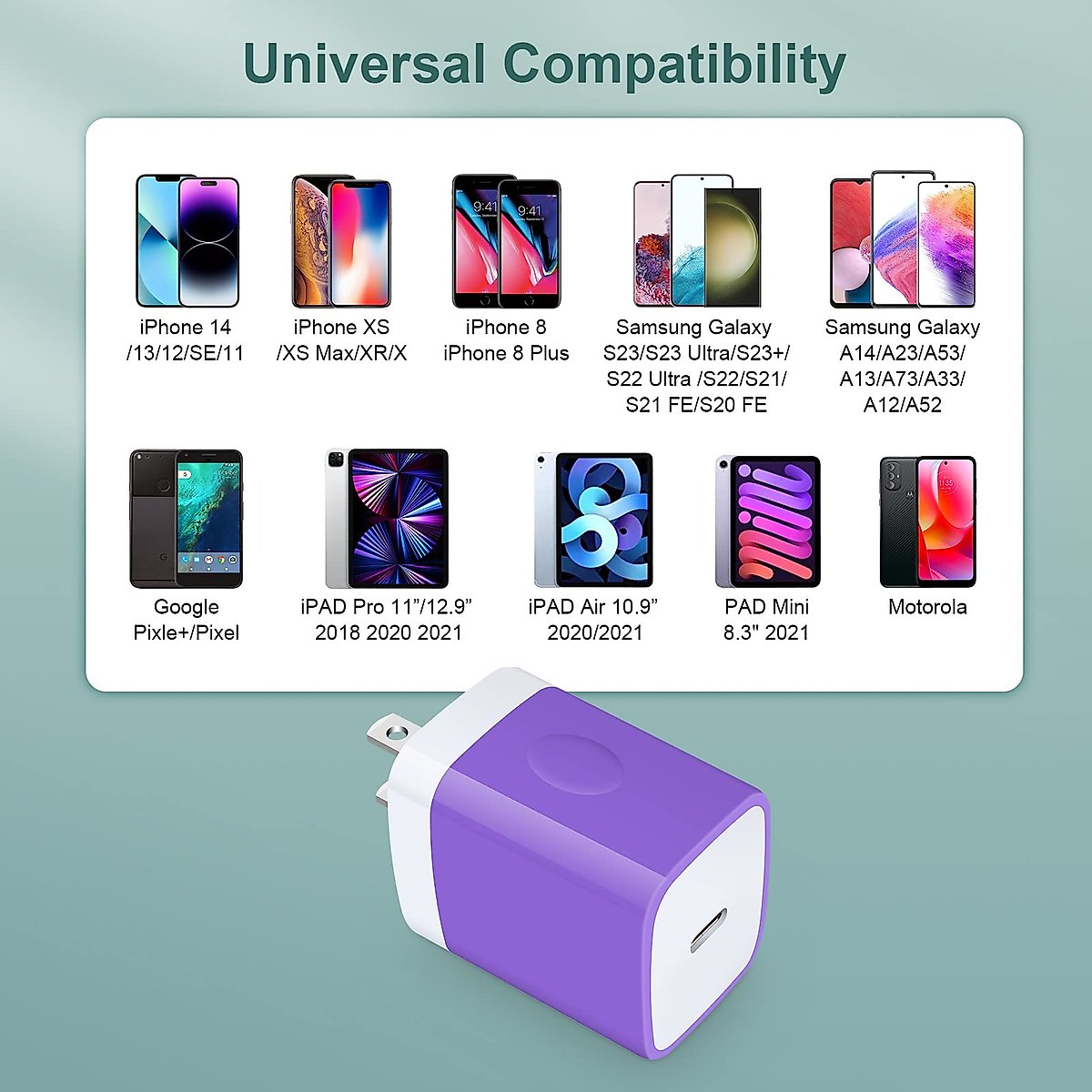 USB C Pixel 8 Pro Charger Block Fast Wall Charger Box for Google Pixel 8 Pro 7a 6 5 4 XL 4a,20W Type C Charger Plug PD Power Adapter for Samsung Galaxy S23 FE/A14/A54/A13/A23/Z Fold 4,iPhone 15 14 13