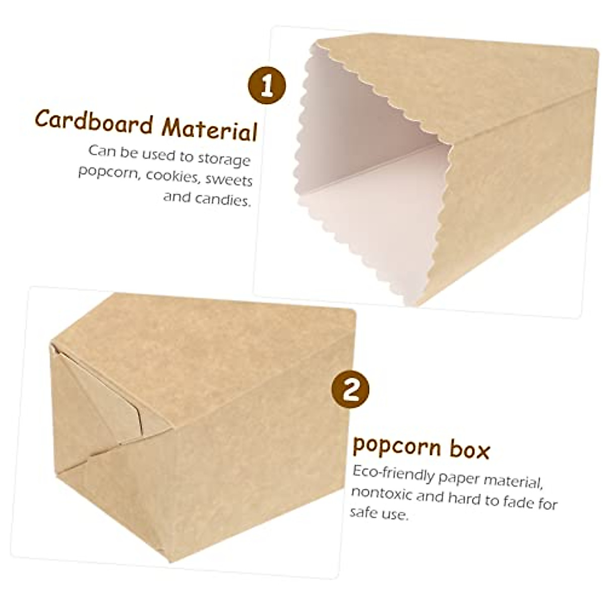 ULDIGI 50pcs Box Party Candy Cartons White Serving Tray Greaseproof Pastry Bags Paper Popcorn Boxes Red Strips Popcorn Bags Candy Boxes Snacks Popcorn Machine Party Supplies Kraft Paper