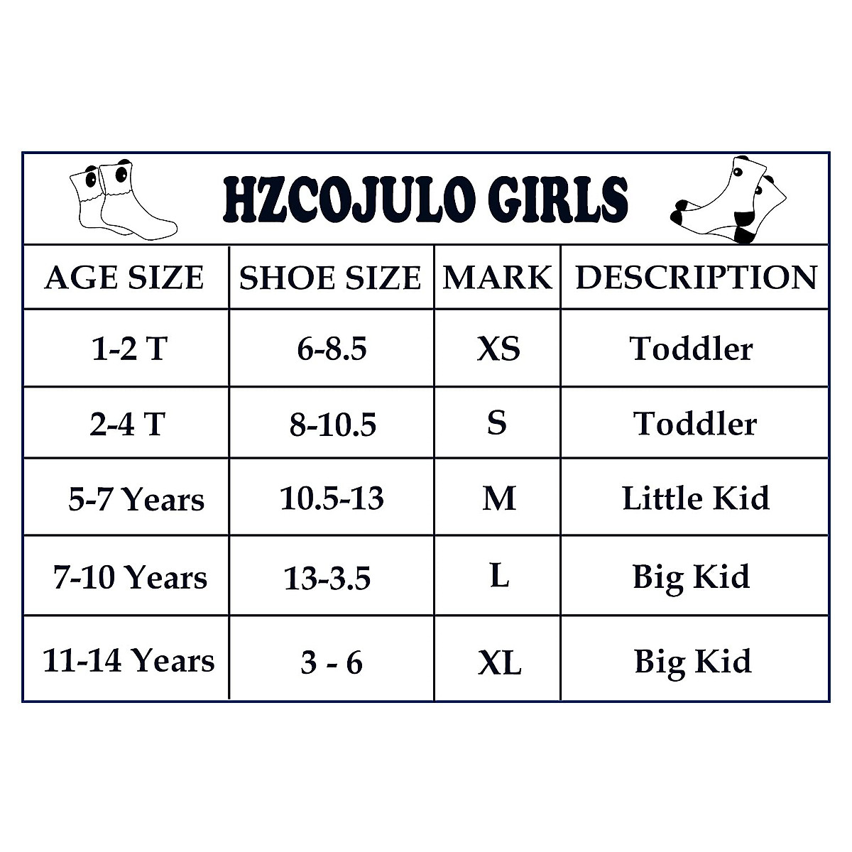 Hzcojulo Kids Toddler Big Little Girls Fashion Cotton Crew Cute Socks -5 Pairs Gift Set,Multicolor-BOV,Shoe size 13-3.5/L/7-10 Years