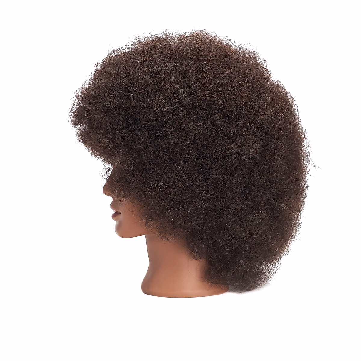 Traininghead 10'' Afro Mannequin Head With 100% Human Hair Training Head Manikin Cosmetology Doll Head For Hairdresser With Clamp Stand (10 inches)