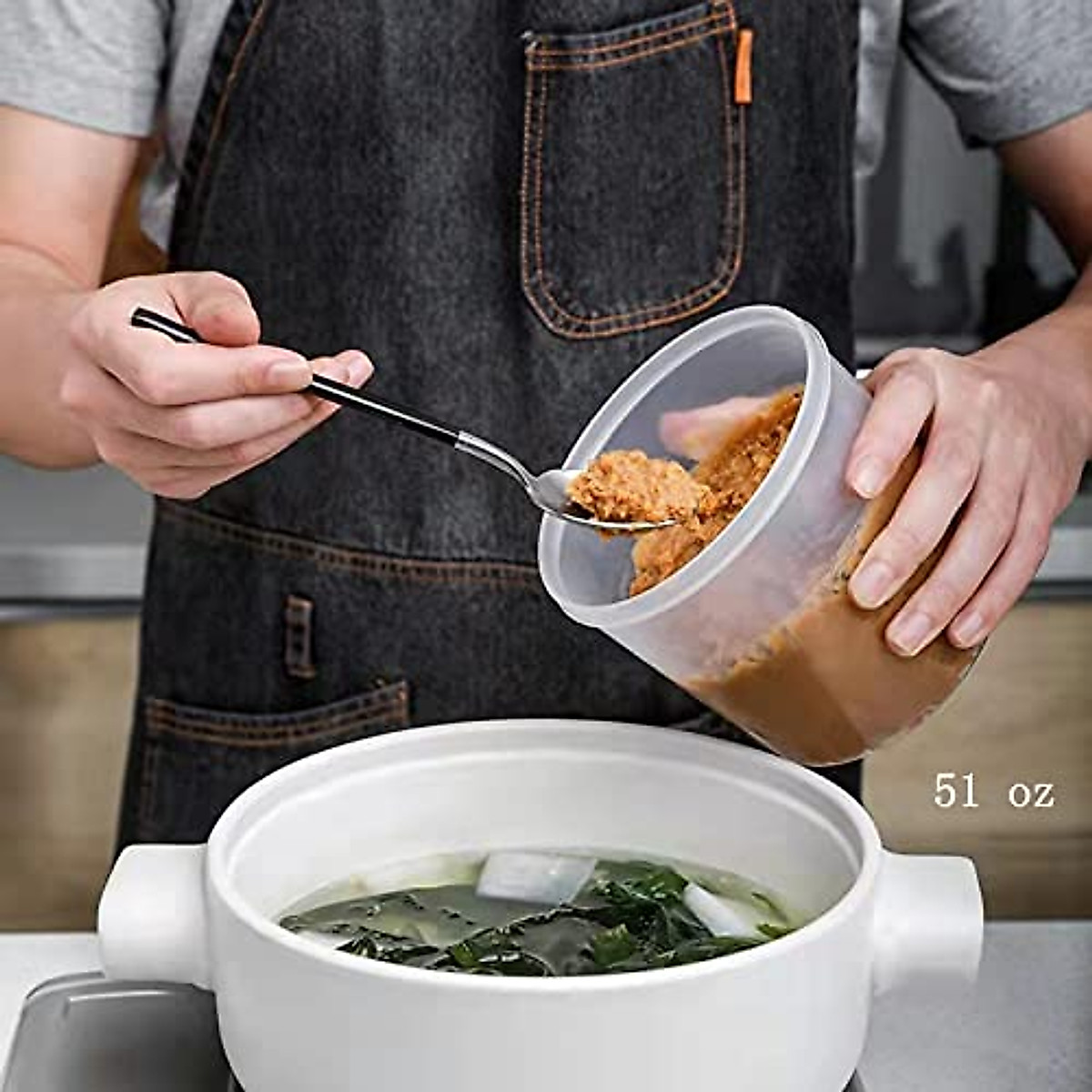 TIAN CHEN Reusable Soup Container with Lid Refrigerator, 2pcs Airtight Round Pickle Jar, Tall Bread Proofing Box, Commercial Storage Bulk Food Organization, Leak Proof, BPA Free (1pcs 50oz,1pcs 109oz)