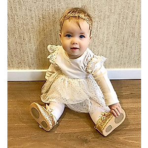 Huata Baby Girls Boys Long Sleeve Bodysuit Baby Romper (White, 12-18 Months)