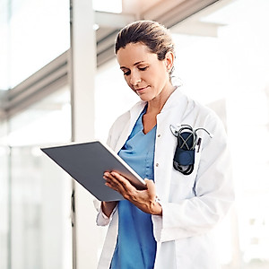 Stethoscope Holder Hip Clip With Upgraded Secure Magnetic Closure - Our Hygienic Stethoscope Clip is Designed to Hold All Brands & Styles - Includes Replacement Stethoscope Ear Tips (Obsidian Black)