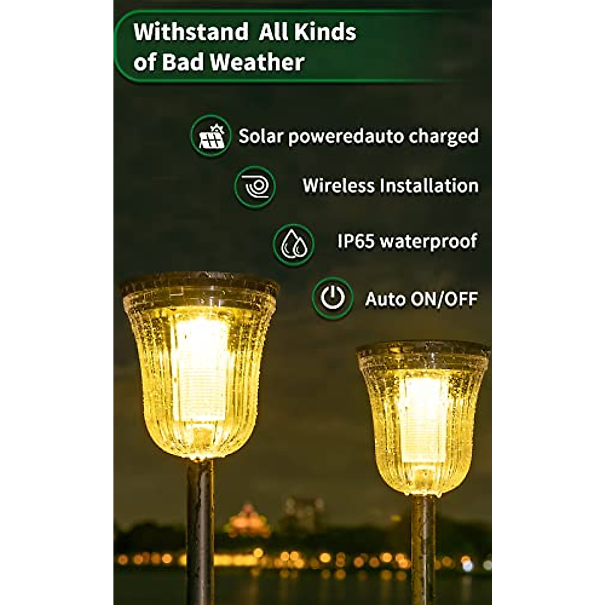 JSOT 200 Lumens Solar Pathway Lights,4 Pack Solar Outdoor Landscape Path Lights Waterproof,Bright Solar Driveway Lights,IP65 Long Last LED Solar Walkway Light for Garden,Lawn,Path.(Warm/White Light)