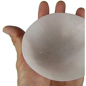 CircuitOffice Carved Selenite Bowl (3.5-4"), Cleanse and Charge Crystals Or Gemstones, for Healing, Metaphysical, Meditation, Wicca, Decoration or Gift