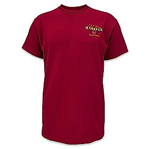 Armed Forces Gear Men's Marine Corps Shield Grunge T-Shirt - Official Licensed United States Marine Corps Shirts for Men (Red, Large)