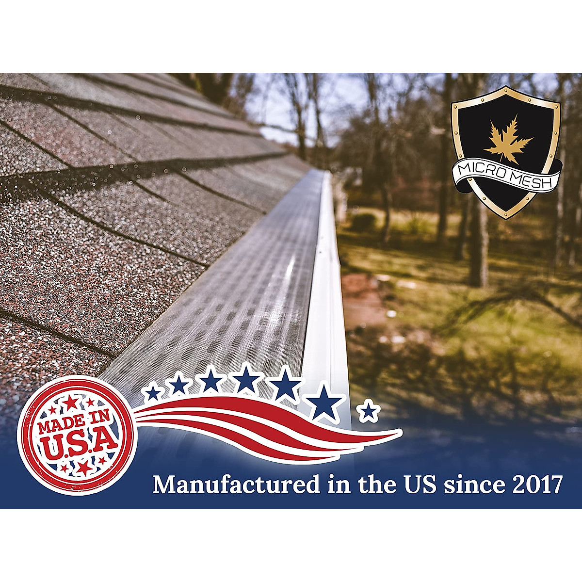 Waterlock Micromesh 5 inch Gutter Guards Leaf Protection, 100 Feet Royal Brown, Stainless Steel Mesh, Aluminum Gutter Covers, Contractor Grade Gutter Guard from Manufacturer