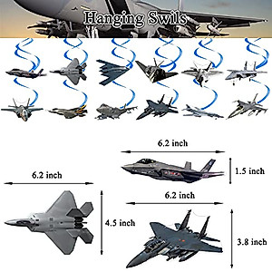 Air Force Hanging Swirls Party Decorations Top Airforce Gun Birthday Party Supplies Whirls Glitter Foil Ceiling Swirls Stream