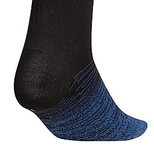 adidas Kids-Boys/Girls Superlite Quarter Socks (6-Pair), Black/True Blue/Signal Green, Large