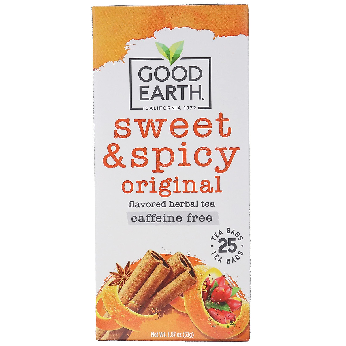 Good Earth Sweat & Spicy Caffeine Free Herbal Tea - 6 Pack w/ 25 Tea Bags per Box
