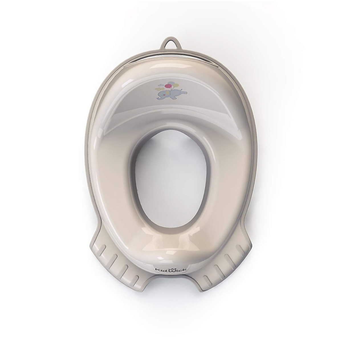 KID WICK Flipper Portable Potty Seat with High-Back Comfort, Lightweight and Travel Friendly for Toddlers, Front Ledge and Adjustable Design for Stability, BPA-Free PP Plastic, Grey - KU120401