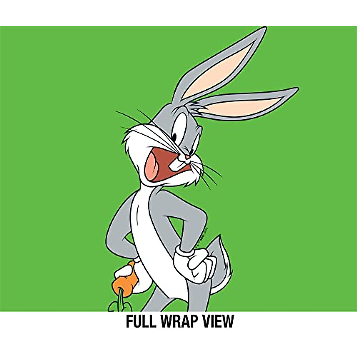 Looney Tunes OFFICIAL Bugs Bunny Green Background 24 oz Insulated Canteen Water Bottle, Leak Resistant, Vacuum Insulated Stainless Steel with Loop Cap, White