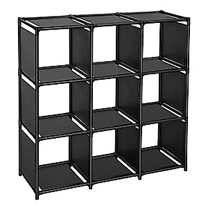 FIDUCIAL HOME 9 Cubes Storage Organizer, Sturdy Metal Frame, Black