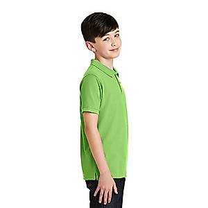 Port Authority Youth Silk Touch Polo, Lime, Medium