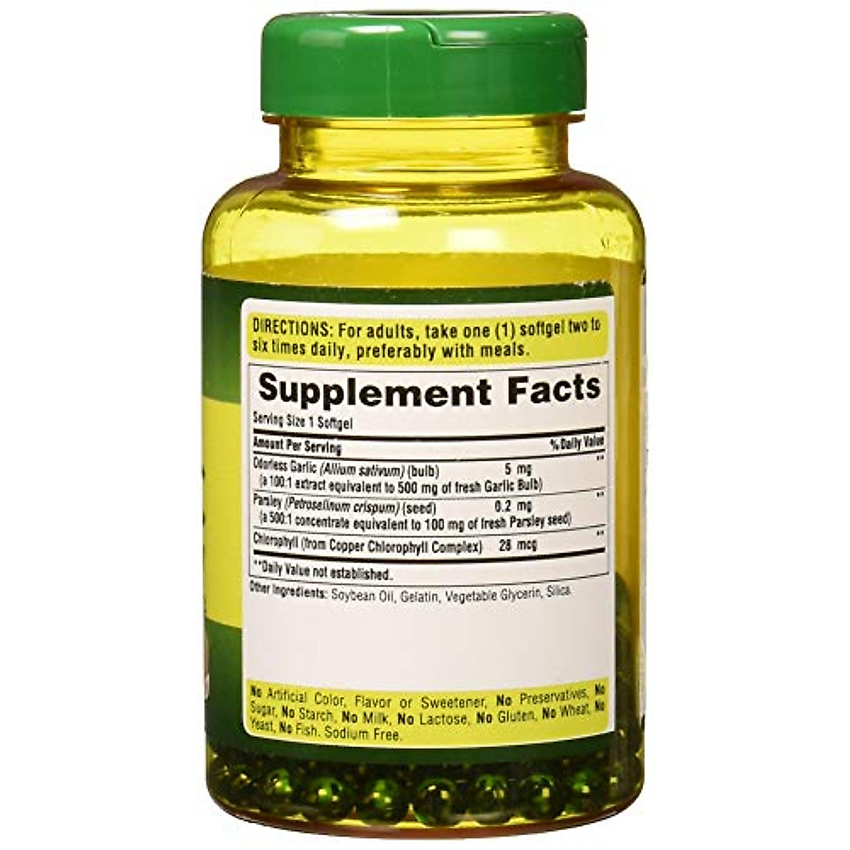 Puritans Pride Odorless Garlic & Parsley 500 Mg / 100 Mg, 250 Count