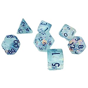 TRHOH RPG and D&D Resin Dice Set for Cold Damage - Chiseled from Fairy Death Ice