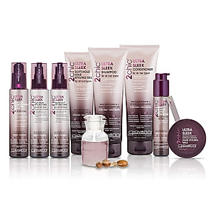 GIOVANNI 2chic Ultra-Sleek Flat Iron Styling Mist - Brazilian Phyto-Keratin & Moroccan Argan Oil, Heat Protection, Coconut, Shea Butter, Pro-Vitamin B5, Color Safe, Paraben Free - 4 oz