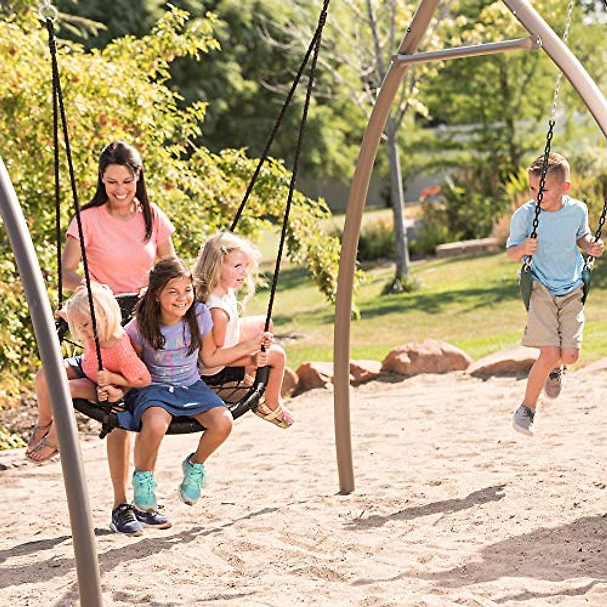 Lifetime 90804 Adventure Tower Playset with Spider Swing, Earthtone