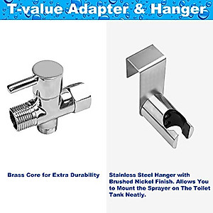 H.E Home Bidet Sprayer for Toilet a Perfect Cloth Diaper Sprayer Easy to Install and Leak Proof Hose with Complete Jet Spray Kit. High Pressure Toilet Sprayer