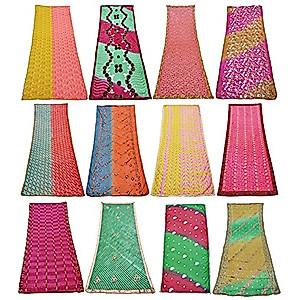 Peegli Pack of 50 Assorted Wholesale Textile Indian Dupatta Women Scarves Handmade Mixed Fabric Lot