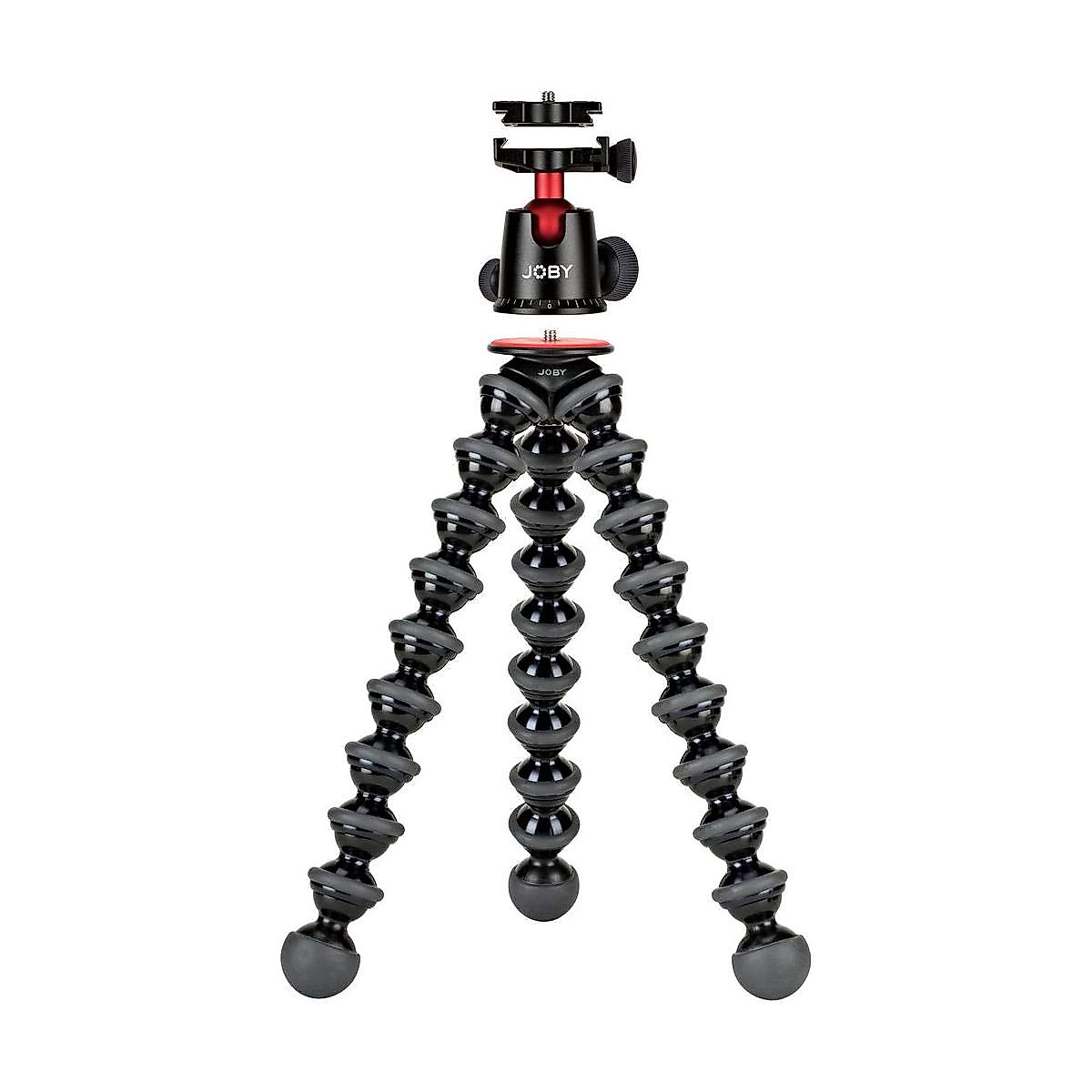 JOBY GorillaPod 5K Kit + Rig Upgrade, Professional Tripod Stand with Ball Head for DSLR or Mirrorless Cameras with Lens (up to 11lbs/5kg) Black/Charcoal Bundle with 64GB SD Card, Cloth