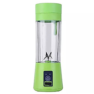 USB Portable Blender Juicer Cup, 3CPRECIOUS Fruit Juice mixer, Mini Portable Rechargeable Battery/Juicing Blender Mixer, 380ml (Green)