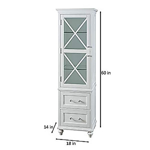 Teamson Home Dawson Wooden Storage Cabinet, Standard, Linen Tower