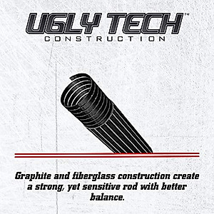 Ugly Stik 6’6” GX2 Baitcast Fishing Rod and Reel Casting Combo, Ugly Tech Construction with Clear Tip Design, 6’6” 2-Piece Rod