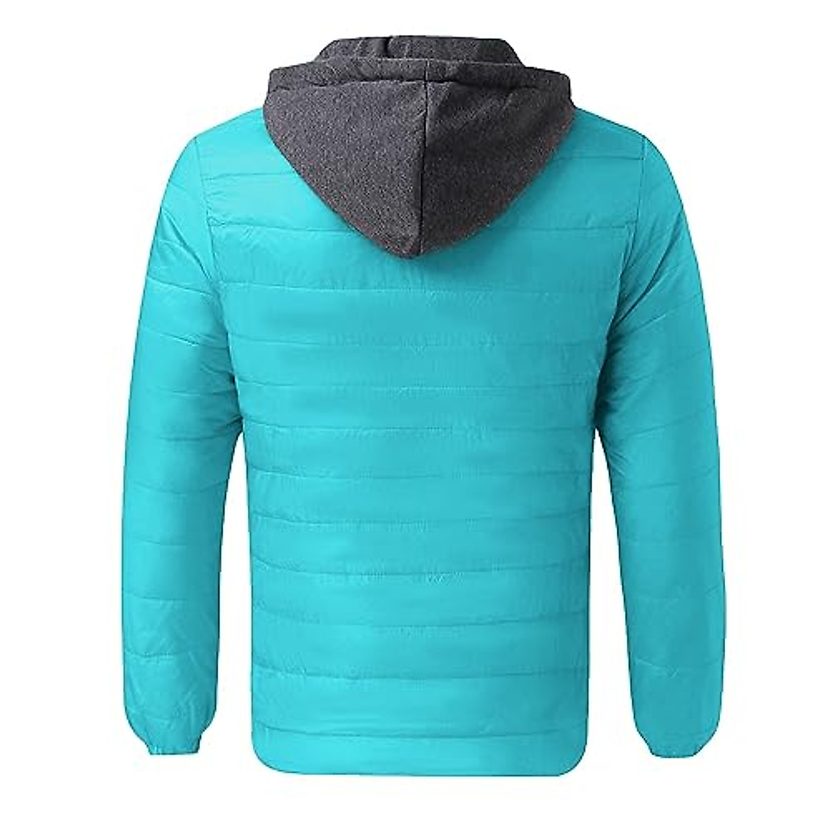 Ymosrh Down Jacket Men Hiking, Hooded Lightweight Puffer Jacket Winter Coat Packable Jacket Bubble for Mens Jacket Large Coat Jacket Chamarra para Hombre Invierno Coat Jacket Coats (M, Sky Blue)