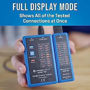 Jonard Tools HDMI-100 HDMI Cable Tester for HDMI and Mini HDMI Cables, Black
