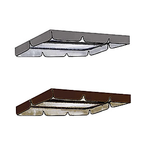 Outdoor Swing Canopy Replacement Cover 2 Seater Anti-UV Waterproof Oxford Cloth Patio Chair Top Cover for Swing Garden Porch Seat Furniture Parts - 64.5 x 44.9 x 5.9 inch for Home Garden