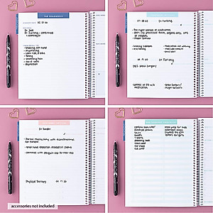 Erin Condren 7" x 9" Spiral Bound Medical Treatment Planner - Edition 2, Four Tabs, Treatment Tracking Spreads, Medical Information Pages, Support Log, Lined Note Pages