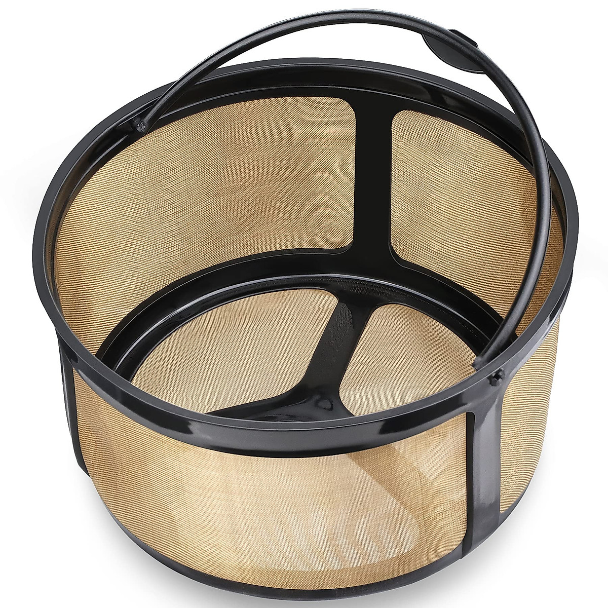 Reusable 8-12 Cup Basket Gold Mesh Coffee Filter for Keurig K-Duo Essentials and K Duo Brewers Machine, Replaces your Paper Coffee Filters, BPA Free (1 Pack)