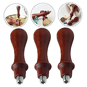 VILLCASE 3Pcs Wooden Handle Wedding invites Wooden Stamps Wedding Scrapbook Seal Stamp Head Replacement Wax Envelope Seal Handle Wax Stamp Replacement Heads Wedding Stamp Handle Beech die