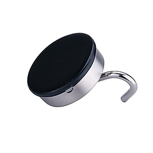 SagaSave 2 Pcs Heavy Duty Vacuum Suction Cup Hooks Stainless Steel Wall Mount Reusable Hook Brushed Nickel Silver Shower Hooks for Hanging Shower Towel, Coat,Kitchen Pots Pans